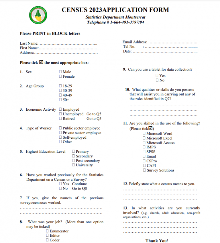 Census 2023 - Statistics Department Montserrat